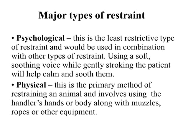 Restraining of Animals | PPTX | First Aid | Injuries
