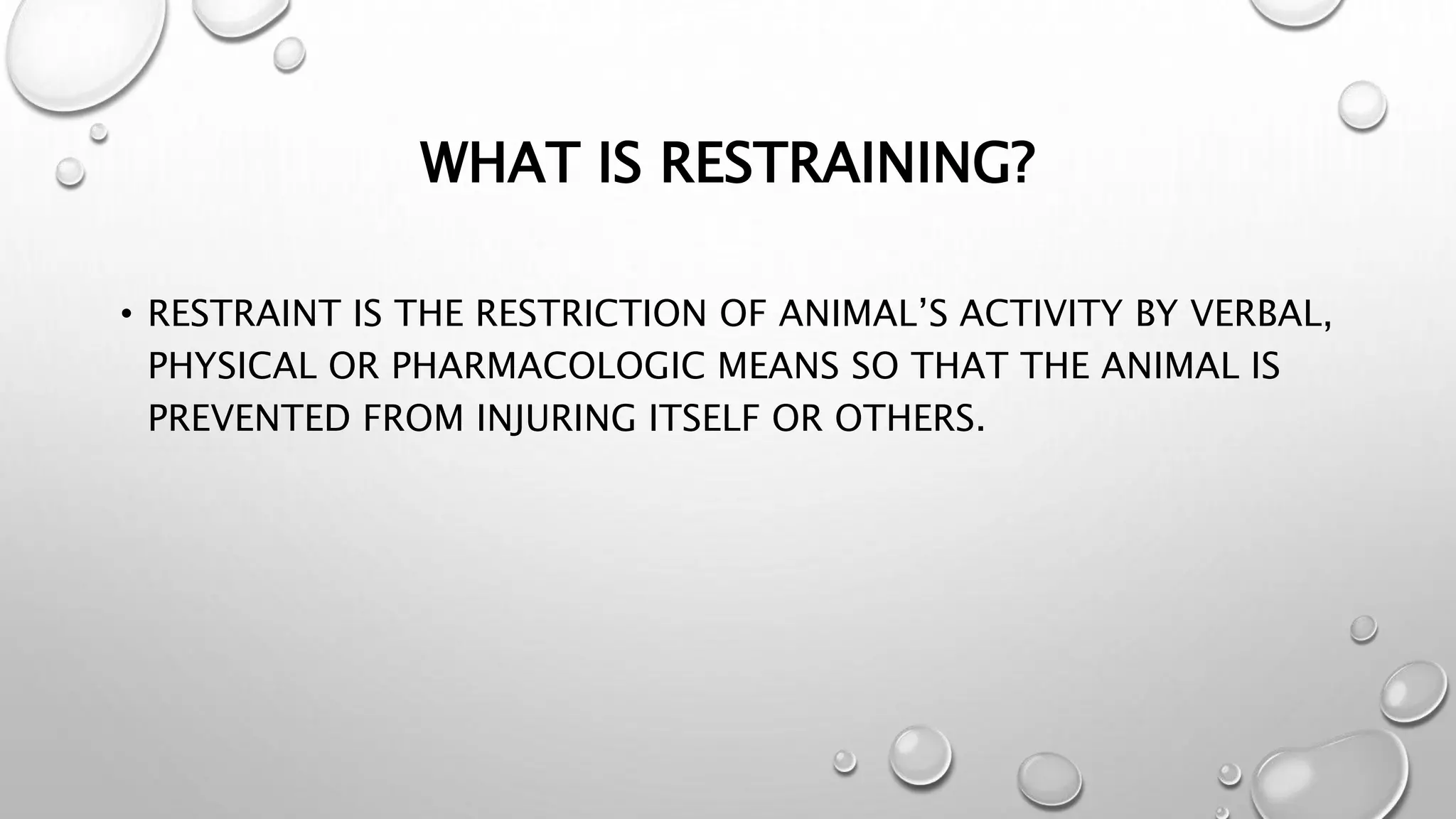 Restraining of Dog | PPTX