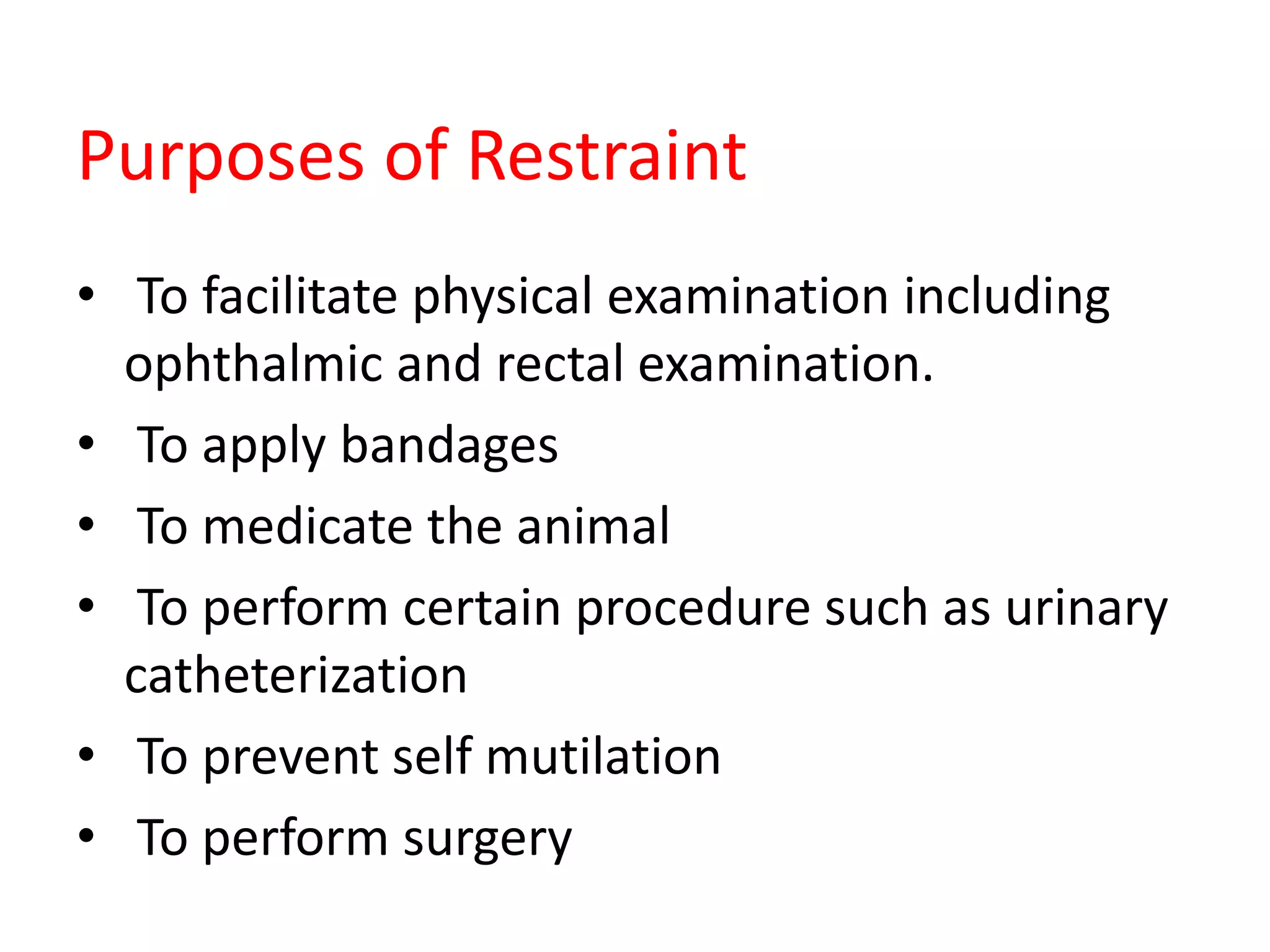 Physical Restraining Methods of dogs and cats | PPTX