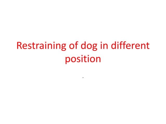 Physical Restraining Methods of dogs and cats | PPTX