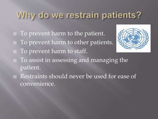 Restraint Options for the Agitated Patient | PPTX