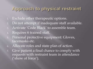 Restraint Options for the Agitated Patient | PPTX