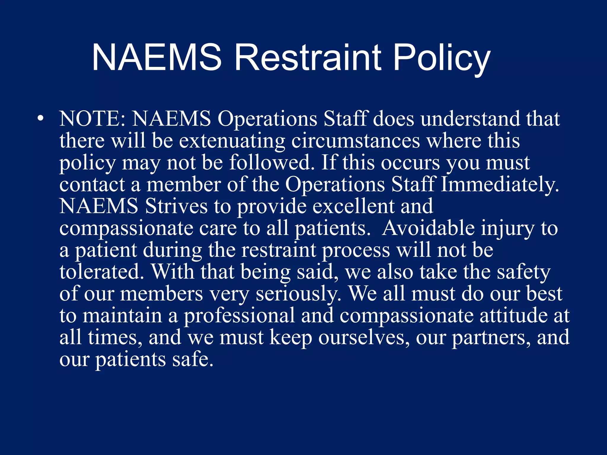 Restraint policy | PPTX