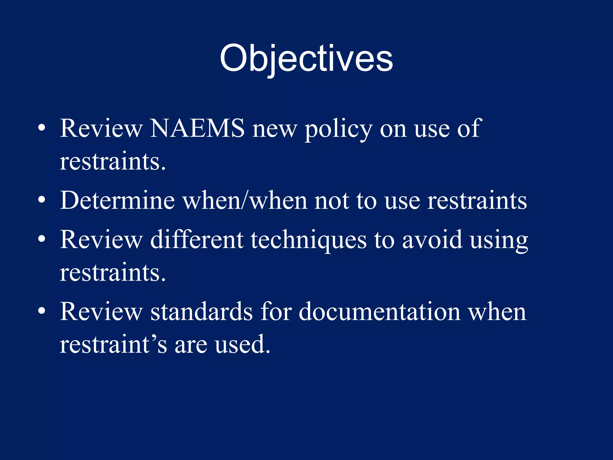 Restraint policy | PPTX