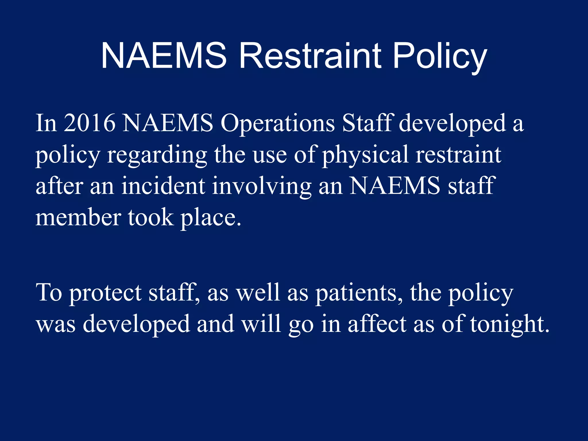 Restraint policy | PPTX