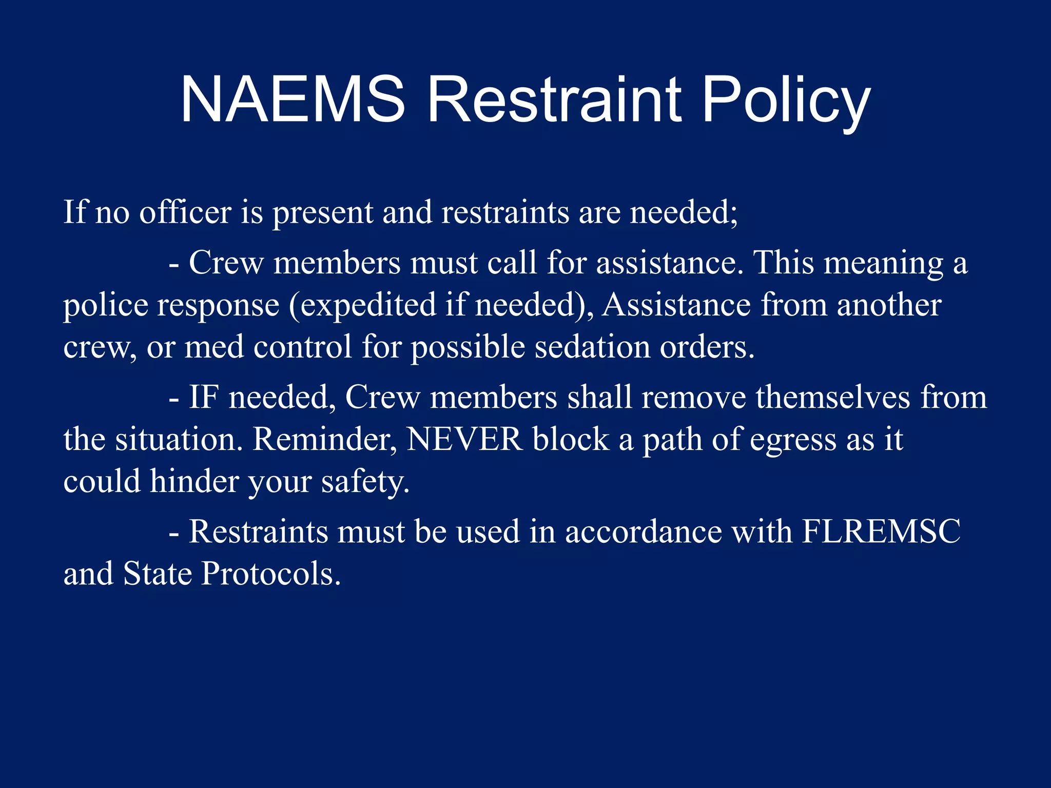 Restraint policy | PPTX