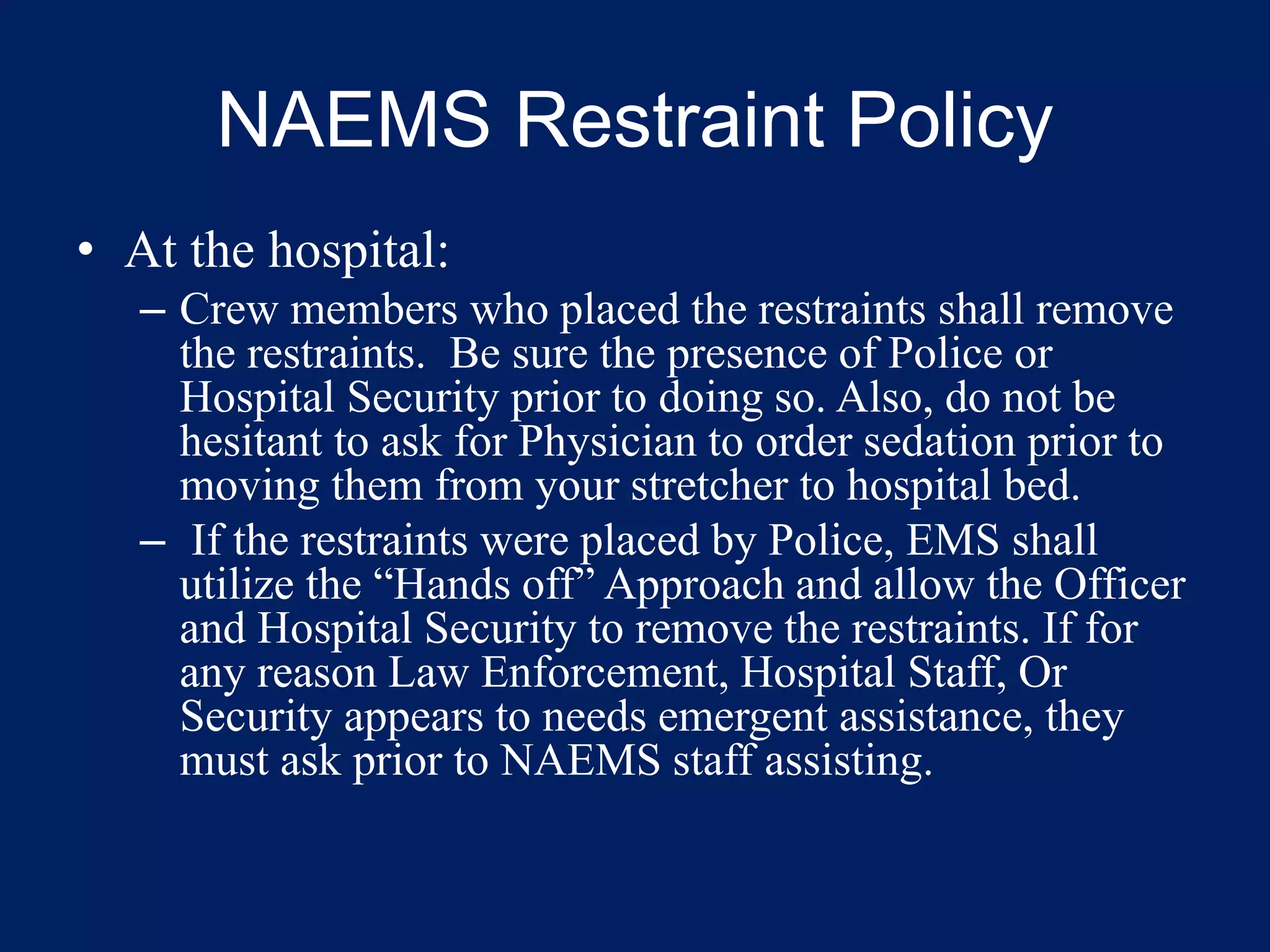 Restraint policy | PPT