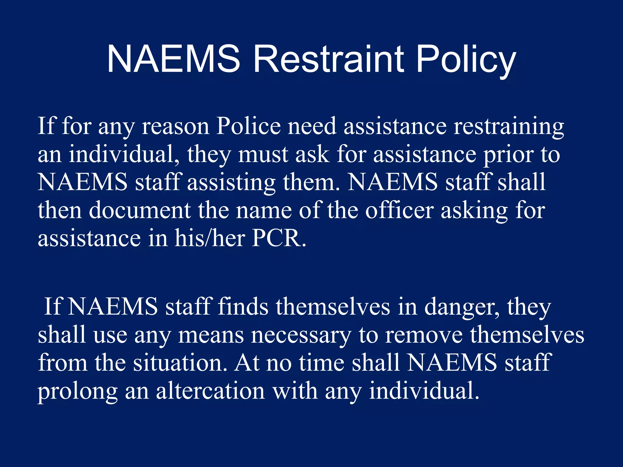 Restraint policy | PPTX