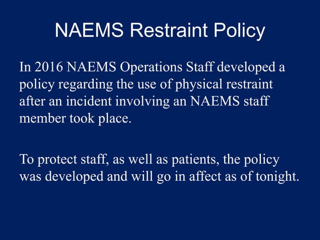 Restraint policy | PPTX | First Aid | Injuries