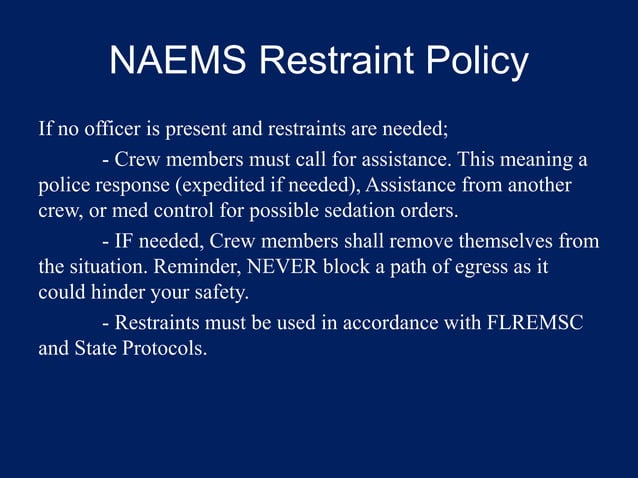 Restraint policy | PPTX | First Aid | Injuries