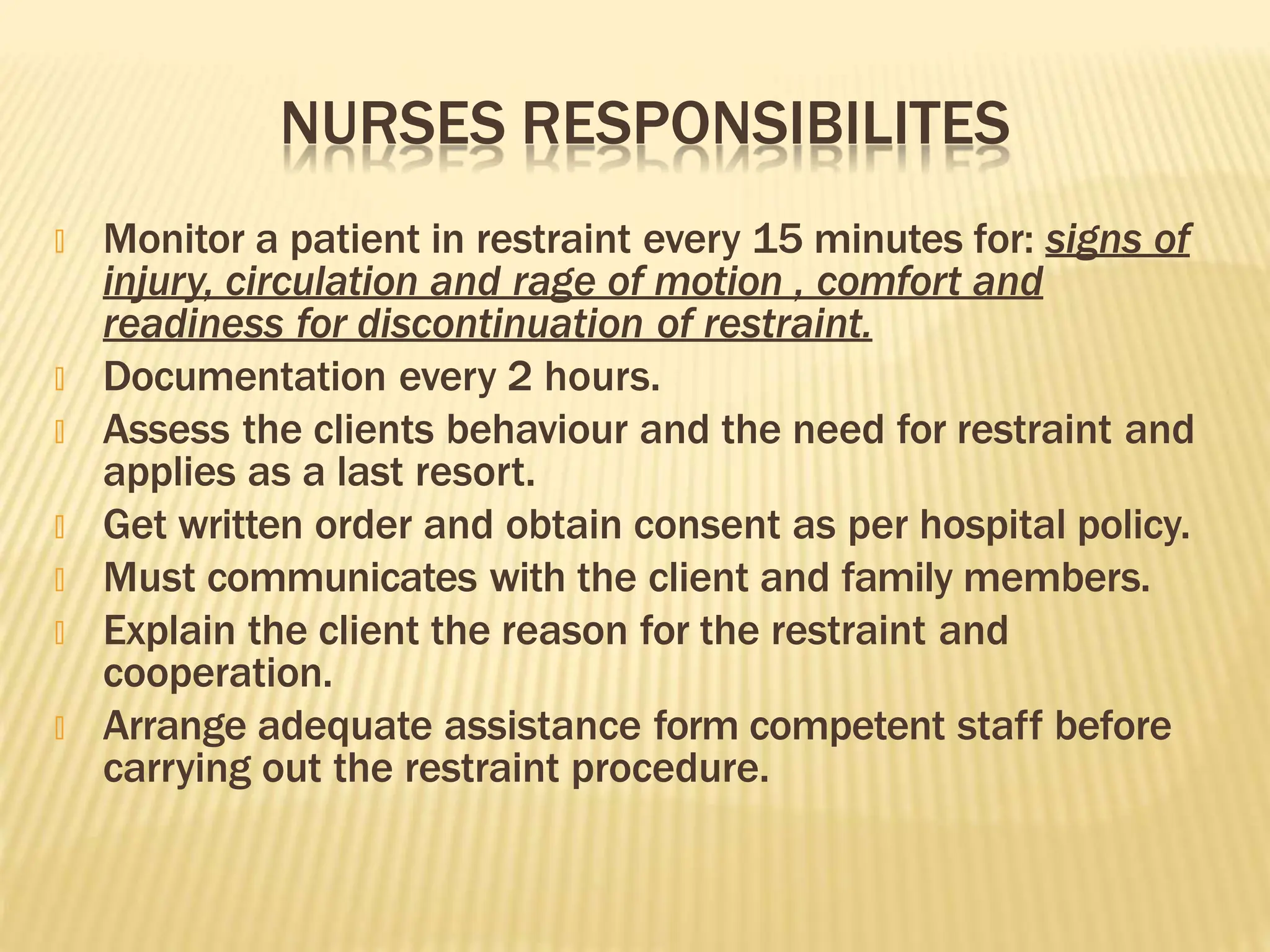 RESTRAINTS AND SEAFTY DEVICES IN NURSING | PPTX