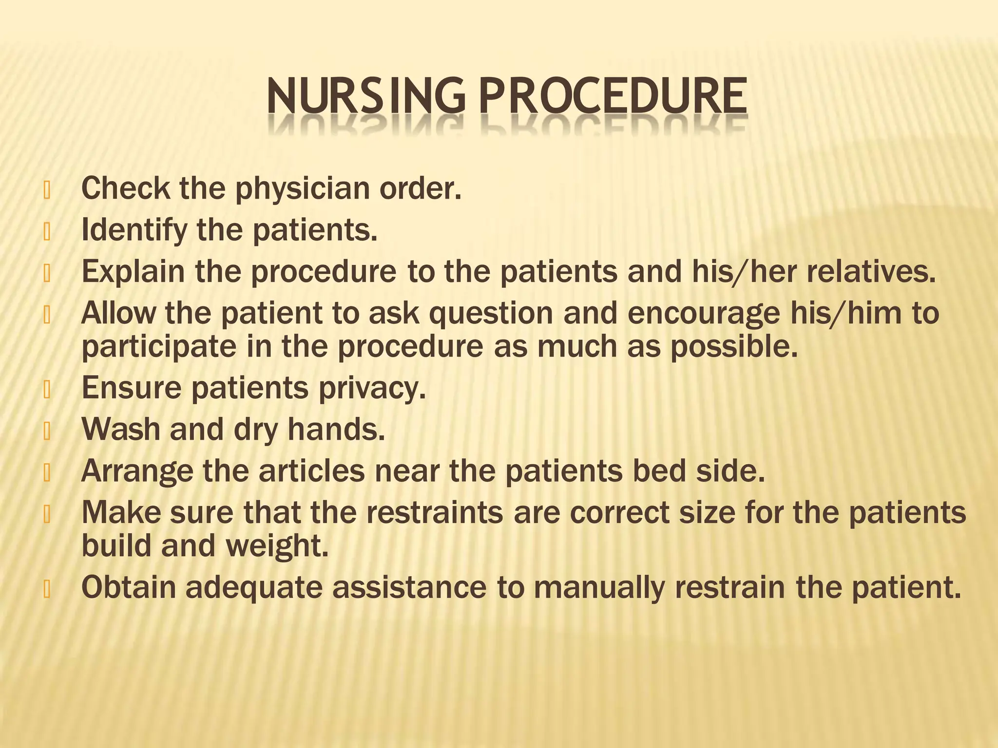 RESTRAINTS AND SEAFTY DEVICES IN NURSING | PPTX