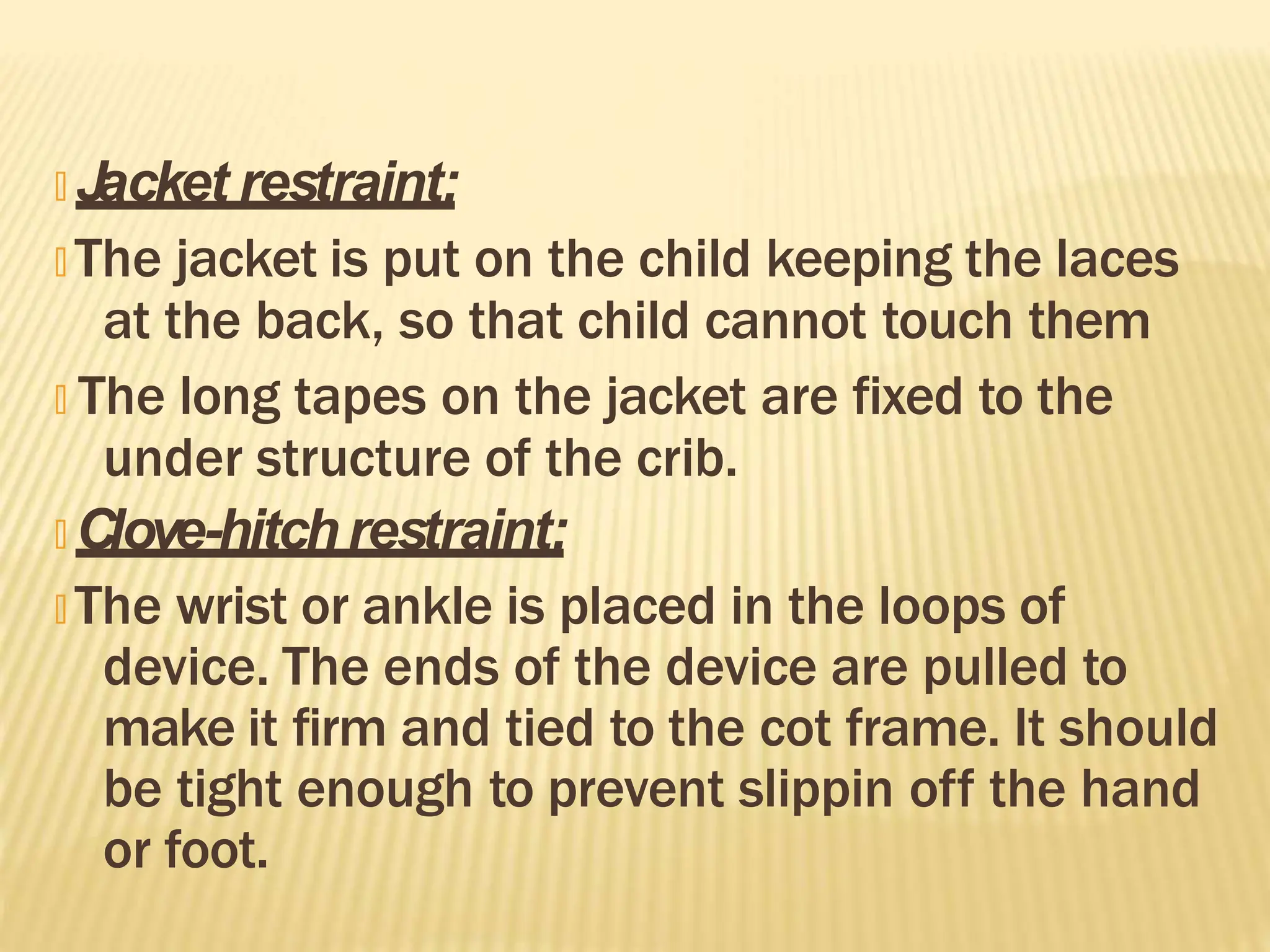 RESTRAINTS AND SEAFTY DEVICES IN NURSING | PPTX