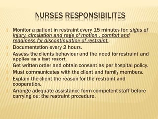 RESTRAINTS AND SEAFTY DEVICES IN NURSING | PPTX