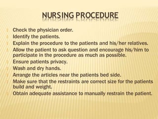 RESTRAINTS AND SEAFTY DEVICES IN NURSING | PPTX