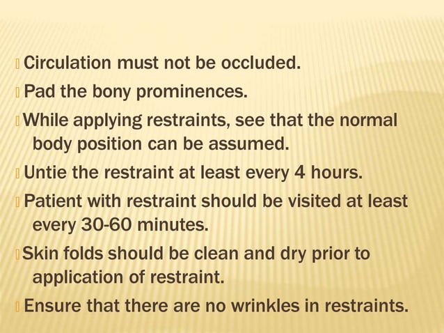 RESTRAINTS AND SEAFTY DEVICES IN NURSING | PPTX | First Aid | Injuries