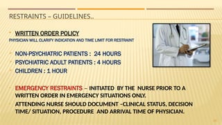 THE ROLE OF RESTRAINTS IN HEALTH CARE : BALANCING SAFETY AND AUTONOMY ...