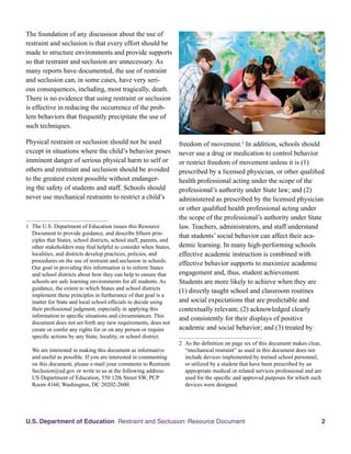 Restraints and Seclusion Resources | PDF