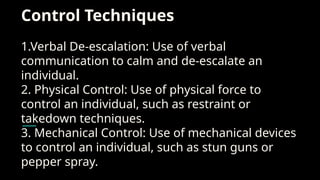 RESTRAINTS AND CONTROL TECHNIQUES - Forensic | PPTX