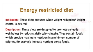 Restricted energy & fat diet presentation | PPTX
