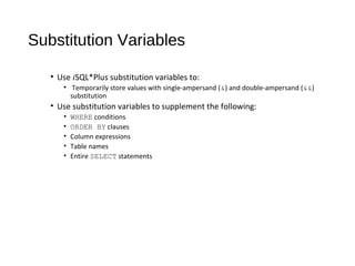 Restricting and sorting data | PPT | Databases | Computer Software and Applications