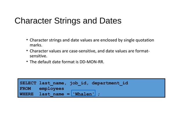 Restricting and sorting data | PPT Restricting and sorting data | PPT