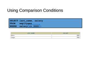 Restricting and sorting data | PPT | Databases | Computer Software and Applications