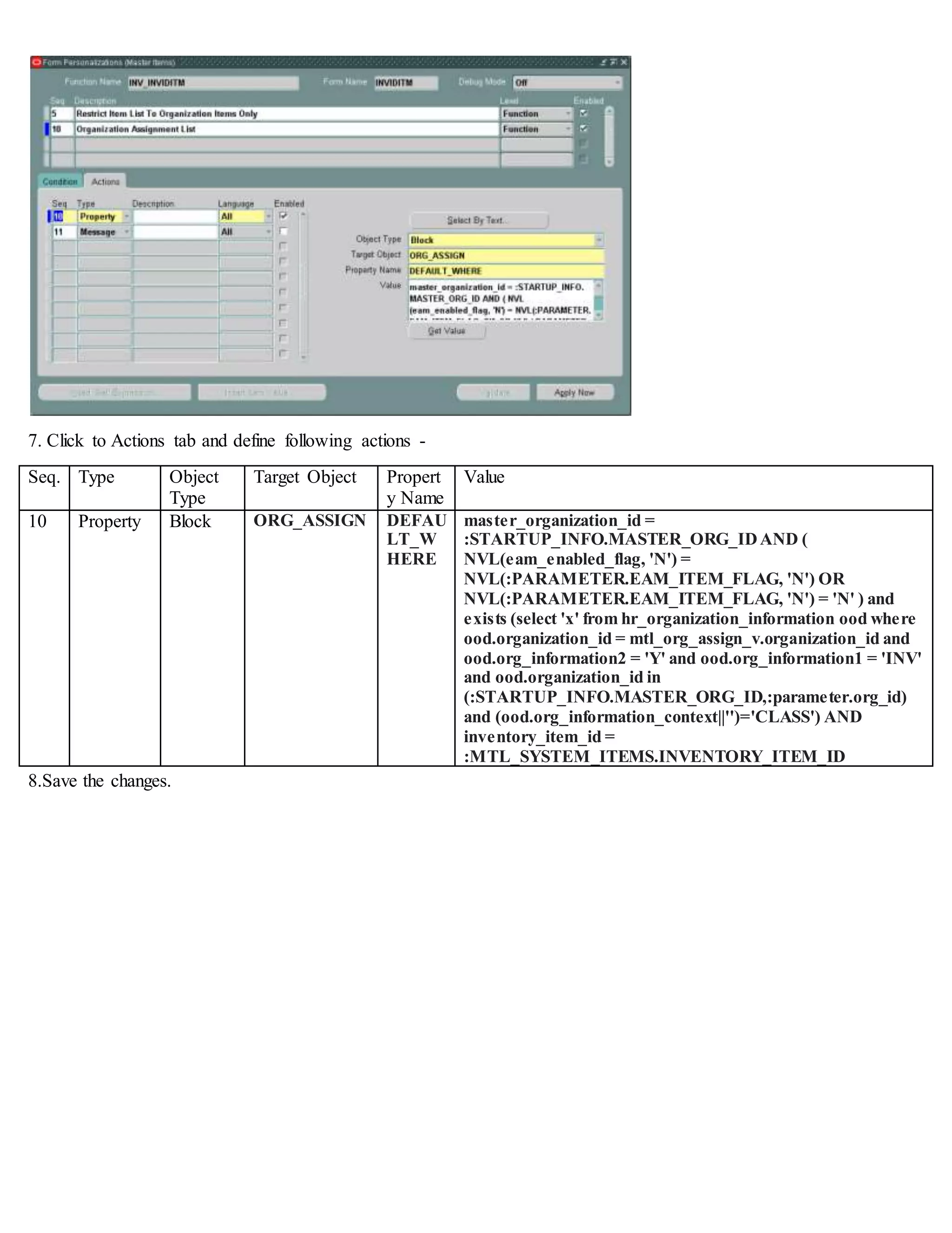 Oracle Personalization How To Restricting users from assigning items to different Organization ...