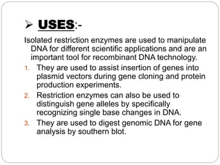 Restriction Modification Enzymes | PPTX