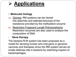 Restriction Modification Enzymes | PPTX