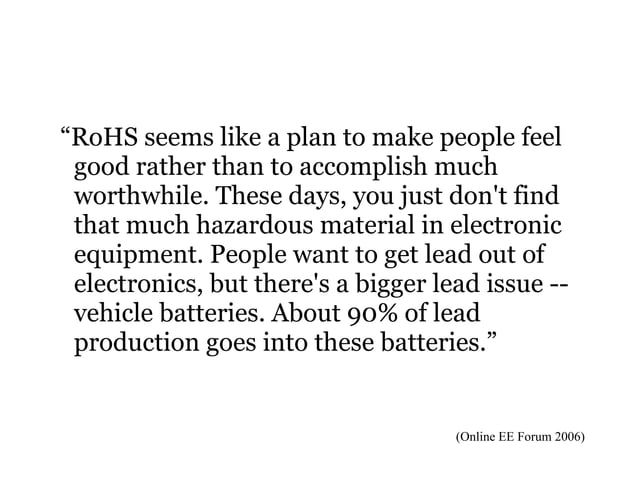 Restriction of Hazardous Substances (RoHS) Directive | PPT