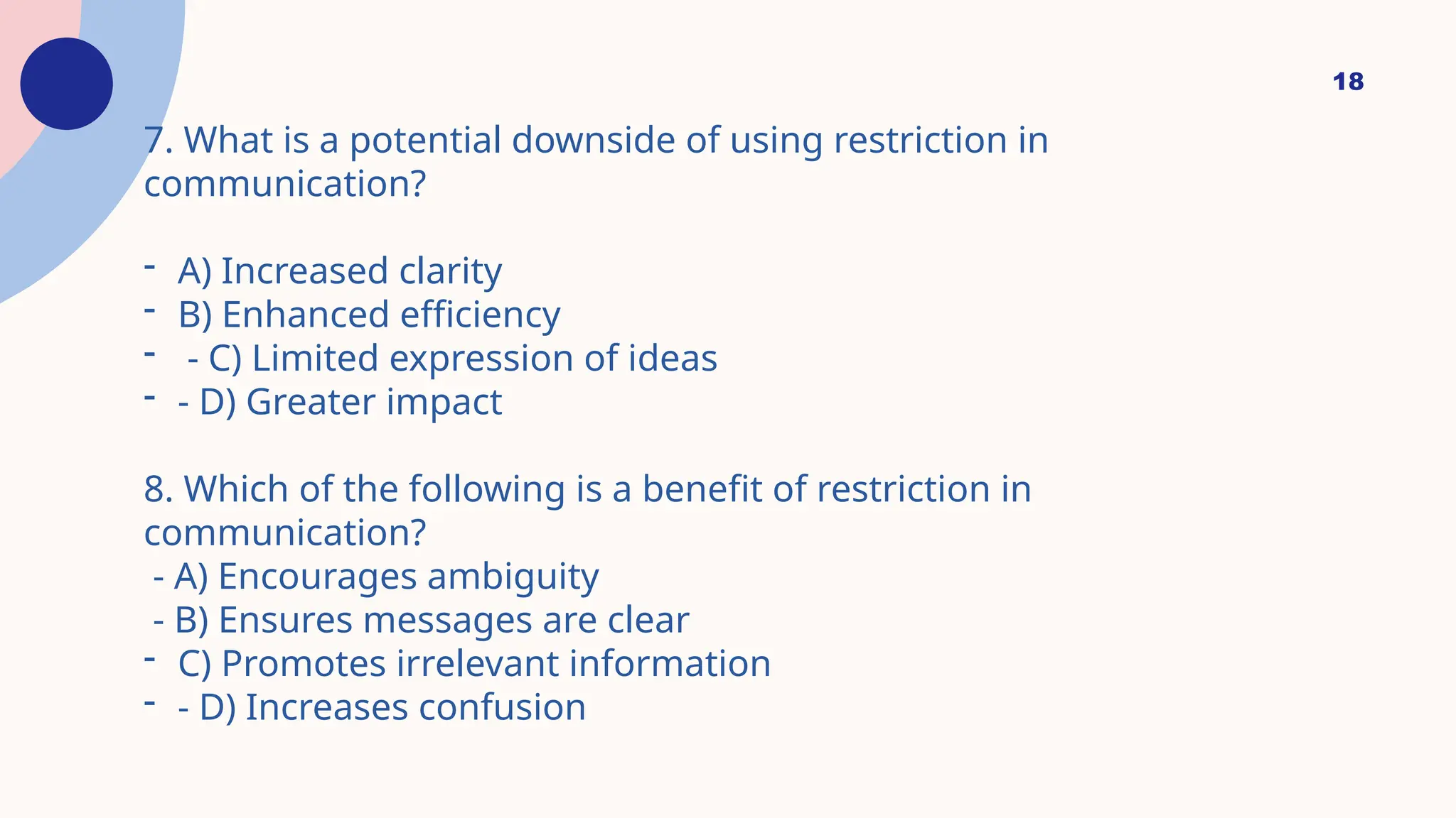 Restriction-TOPIC- IN COMMUNICATION STRATEGIES | PPTX
