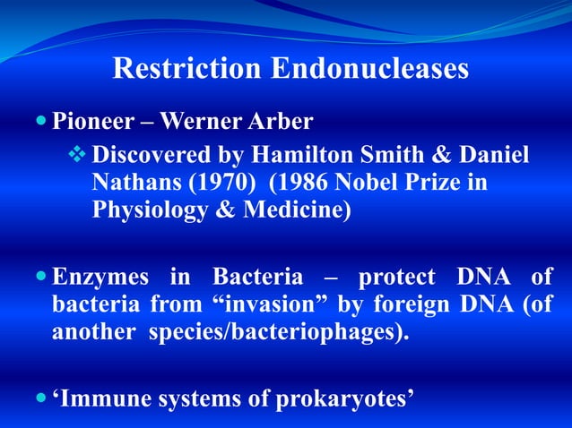 RESTRICTION ENDONUCLEASES & DNA LIGASES SMG | PPTX