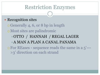 Restriction enzyme digestion | PPTX