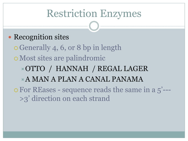 Restriction enzyme digestion | PPTX | Genetics | Science