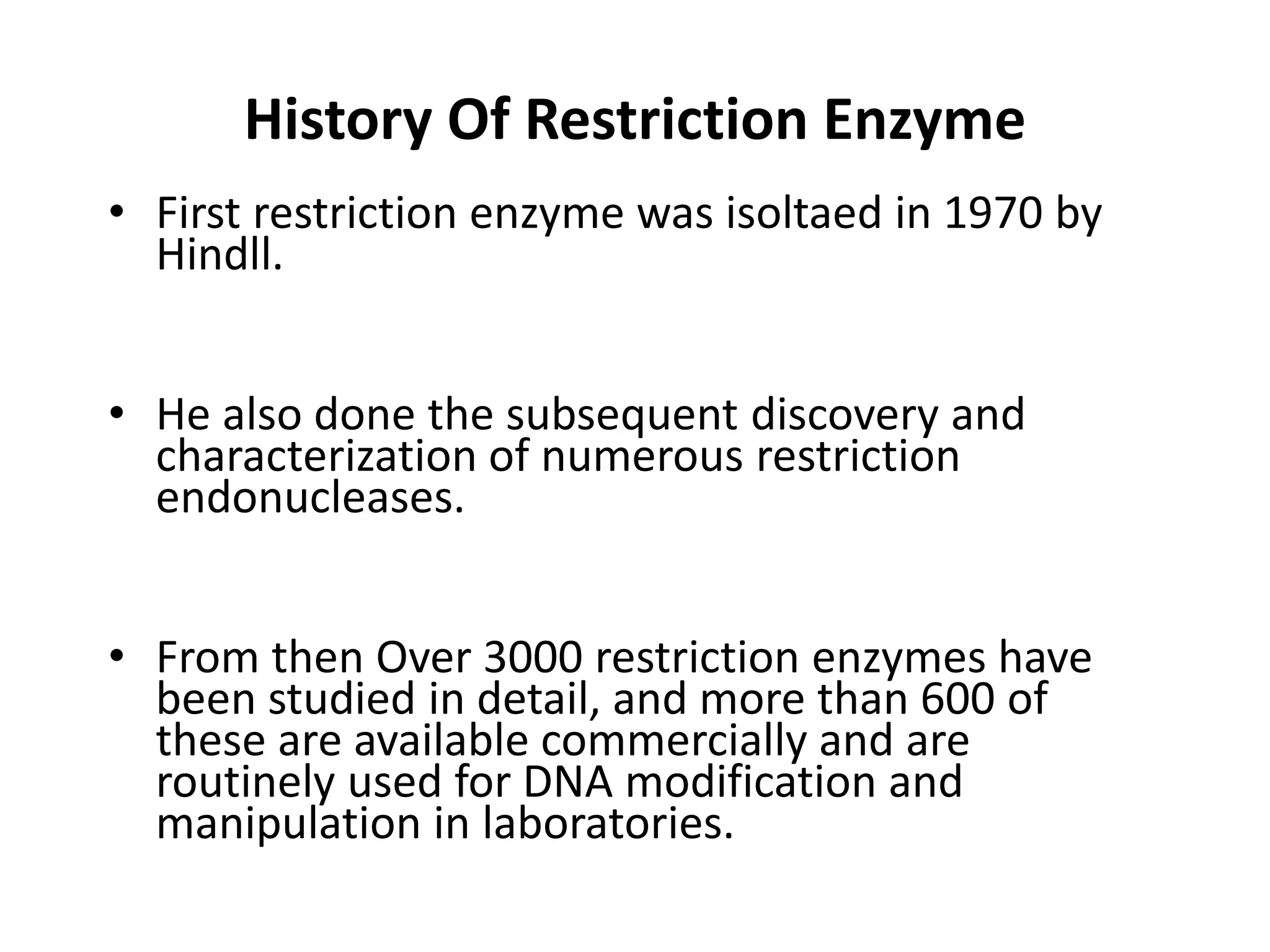 Restriction enzymes | PPTX