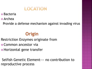 Restriction Enzymes | PPTX