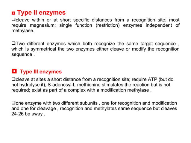 Restriction enzymes genetic enginering | PPT | Chemistry | Science