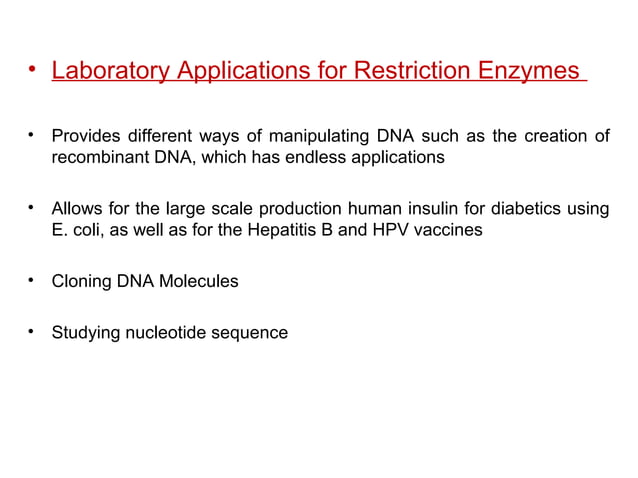 Restriction enzymes genetic enginering | PPT | Chemistry | Science