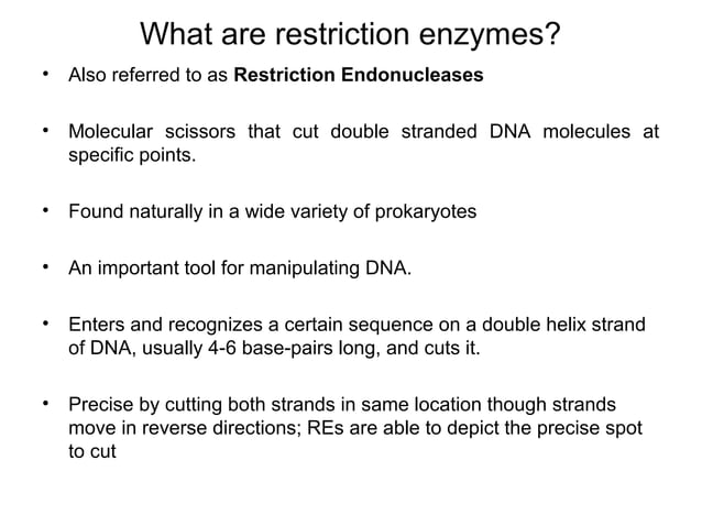 Restriction enzymes genetic enginering | PPT | Chemistry | Science