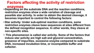 RESTRICTION ENZYMES ( NUCLEASES LIGASE ) | PDF