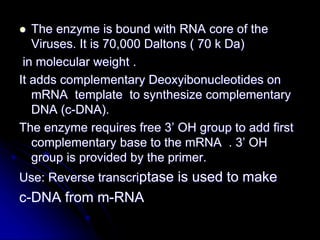 Restriction enzymes | PPTX | Genetics | Science