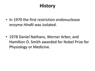 Restriction enzymes and their categories | PPTX