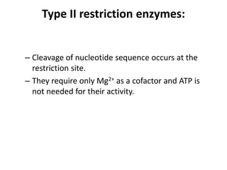 Restriction enzymes and their categories | PPTX