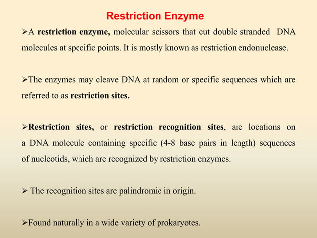 Restriction enzymes by devendra kumar | PPTX | Chemistry | Science
