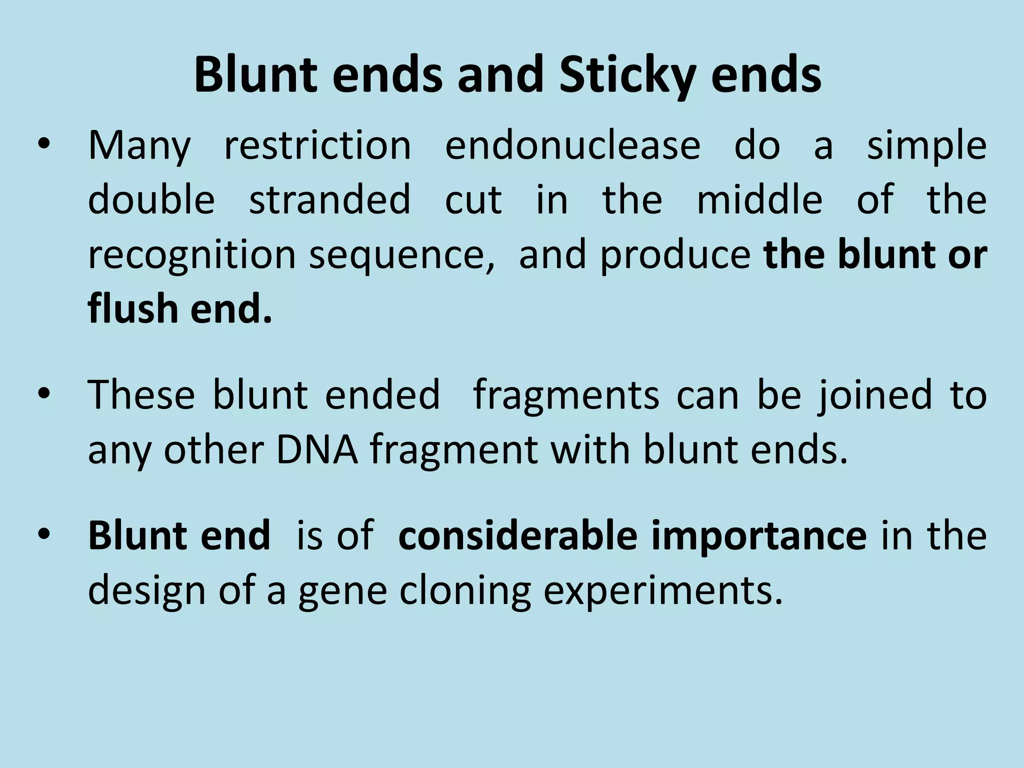 Restriction Endonuclease (Cutting of DNA) | PPTX