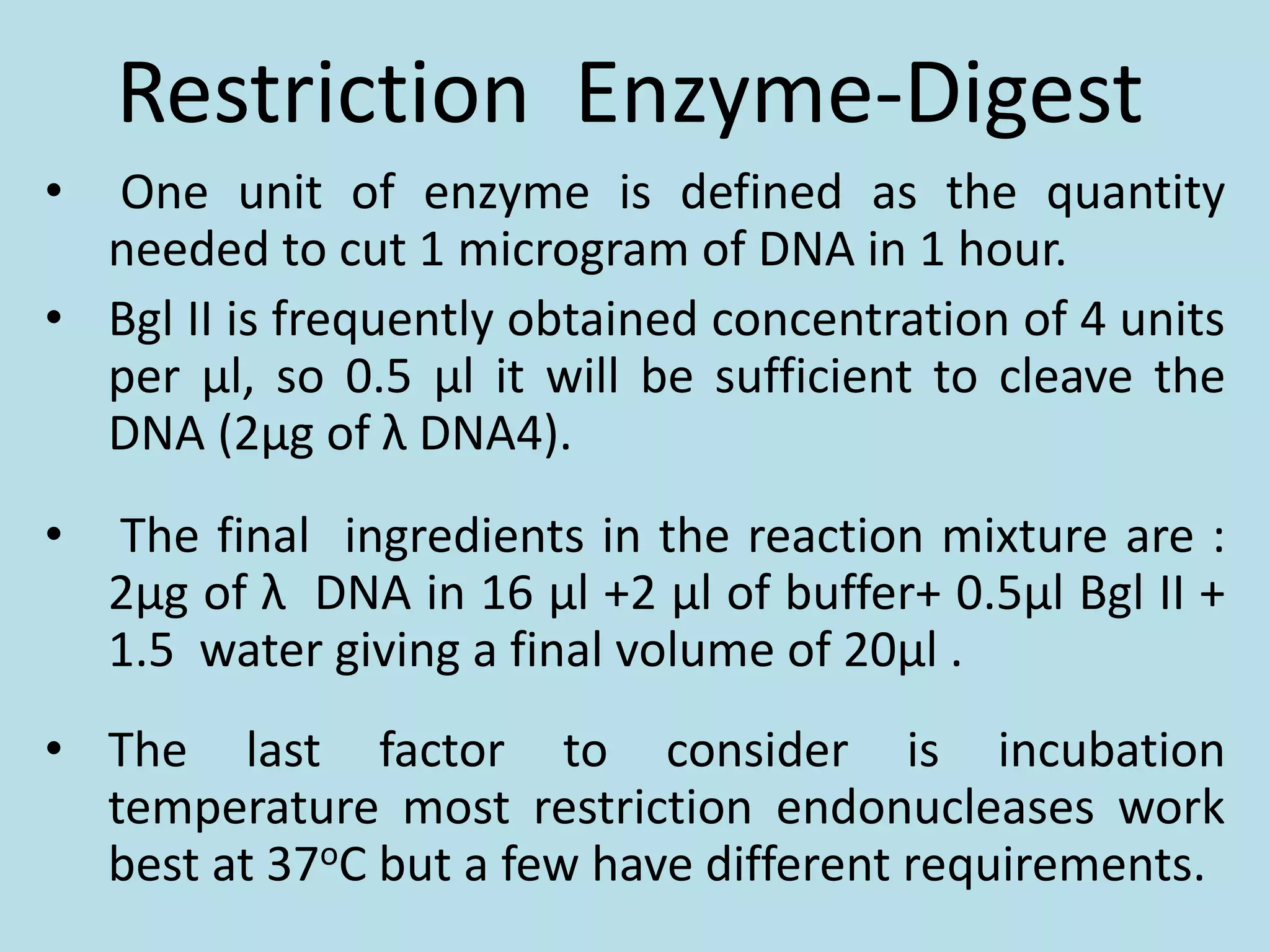 Restriction Endonuclease (Cutting of DNA) | PPTX