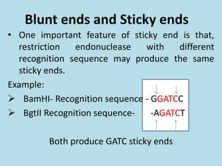 Restriction Endonuclease (Cutting of DNA) | PPTX