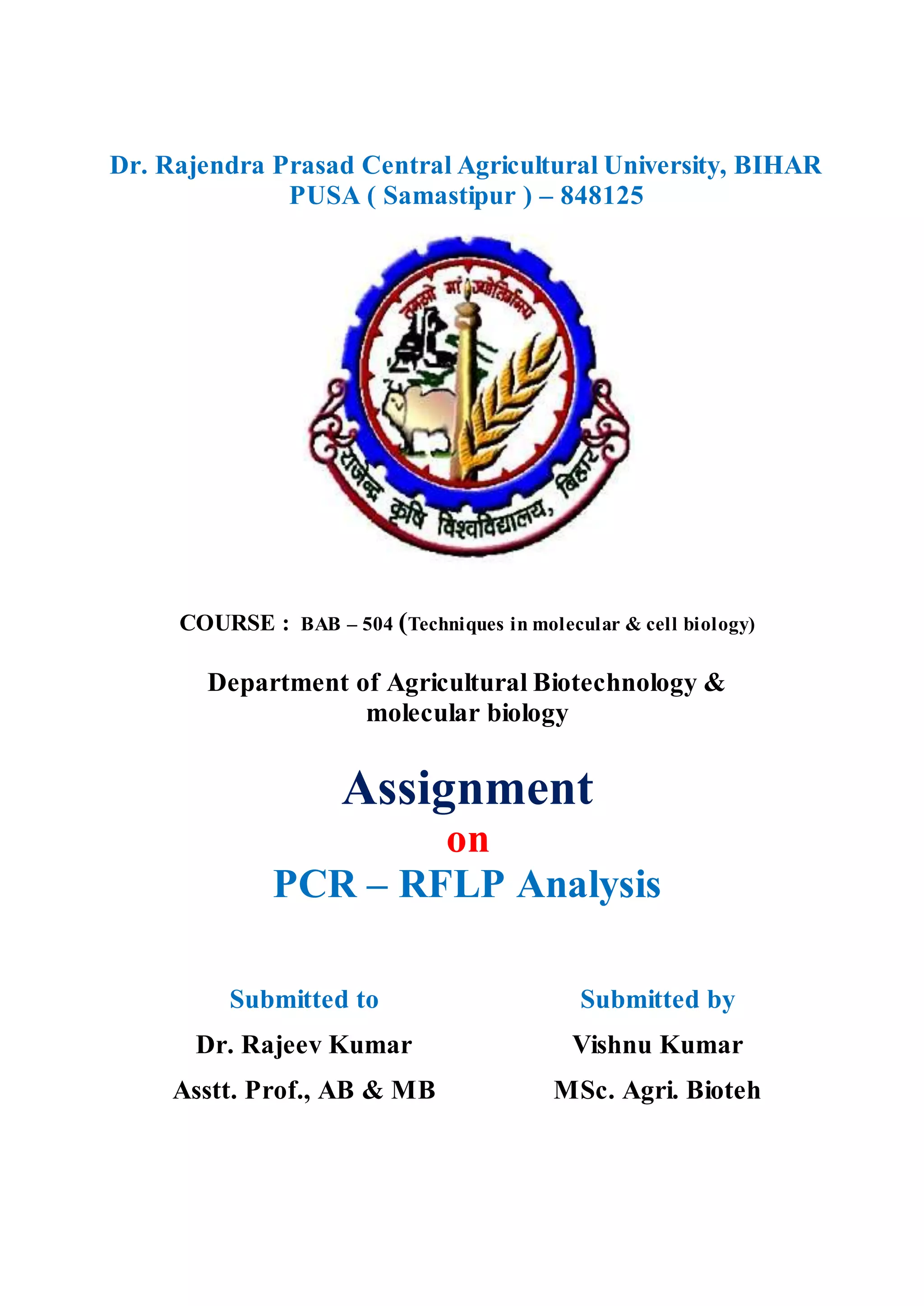 Dna Extraction And Pcr Protocol Docx Chemistry Science