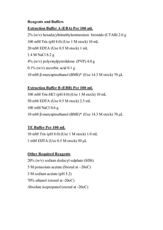 DNA Extraction & PCR protocol | DOCX | Chemistry | Science